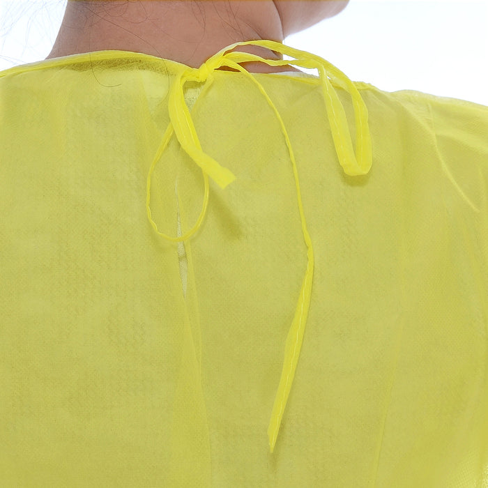 High-Visibility Yellow Level 1 Isolation Gowns: Lightweight & Secure f ...