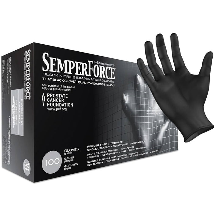 SemperForce Black Nitrile Exam Gloves — MedicalRite