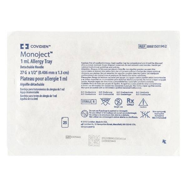 Allergy Tray with 1cc Monoject Needle — MedicalRite